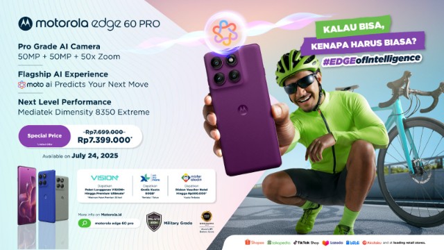 Motorola Edge 60 Pro Resmi di Indonesia: Layar Quad-Curved & Kamera 50MP AI