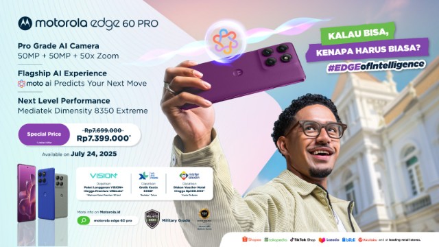 Motorola Edge 60 Pro Resmi di Indonesia: Layar Quad-Curved & Kamera 50MP AI